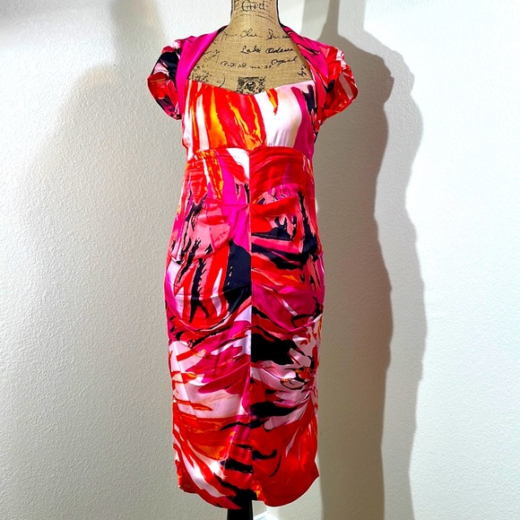 Cache | Dresses | Cach Silk Corset Style Bodycon Dress | Poshmark